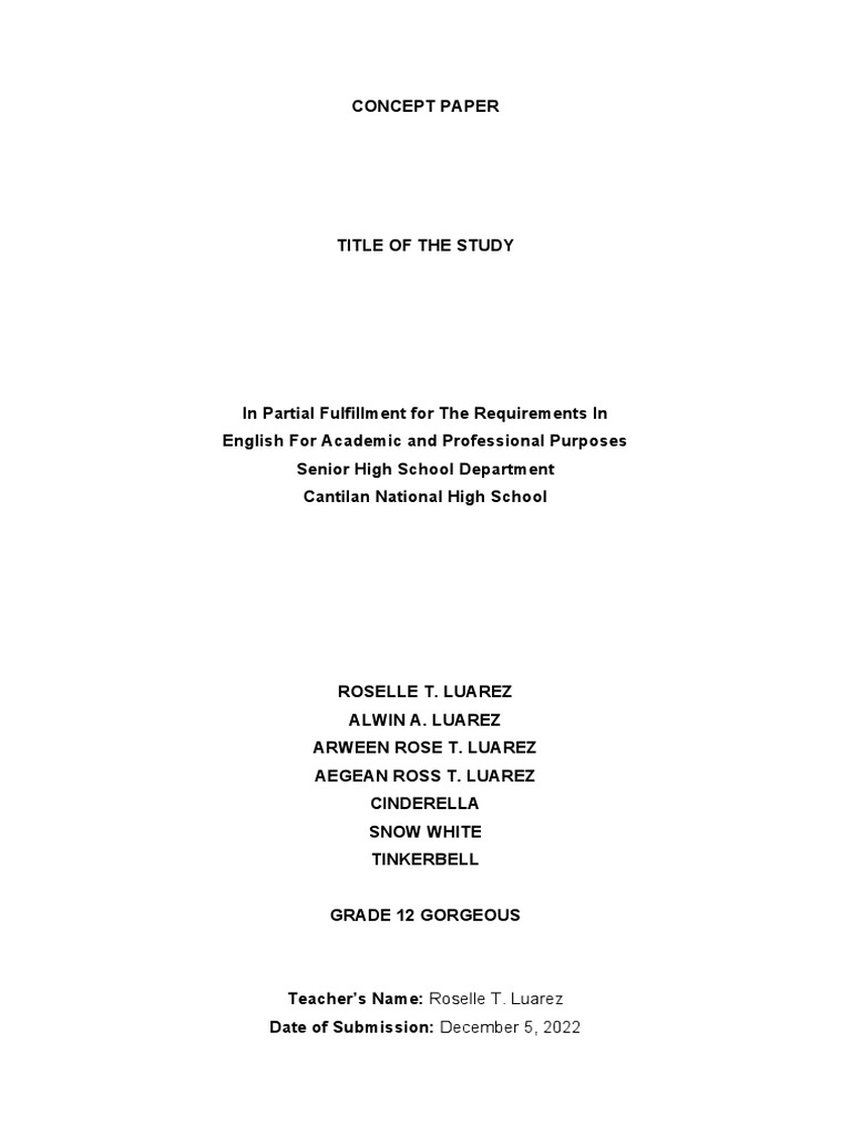 Concept Paper Title Page1 | PDF | Reality | News