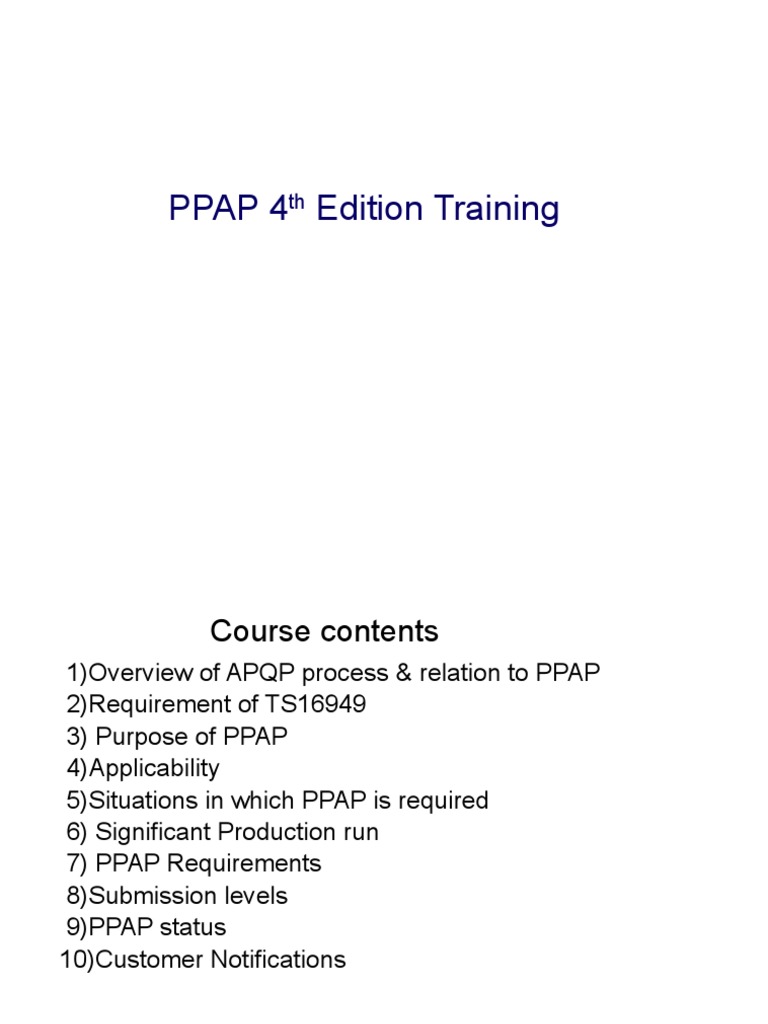 PPAP Fundamentals | PDF | Specification (Technical Standard) | Business Process