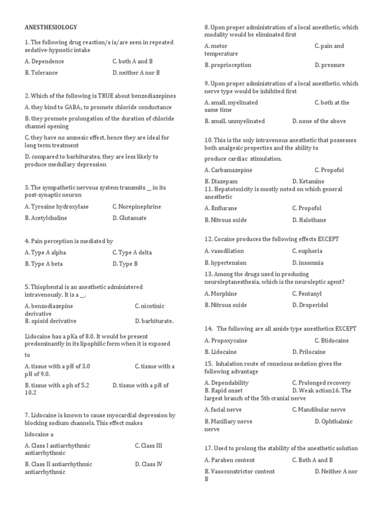 ANESTHESIOLOGY | PDF | Anesthesia | Clinical Medicine