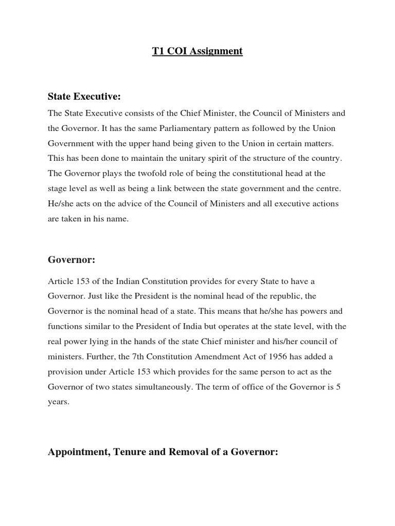 T1 COI Assignment | PDF | Governance | Government