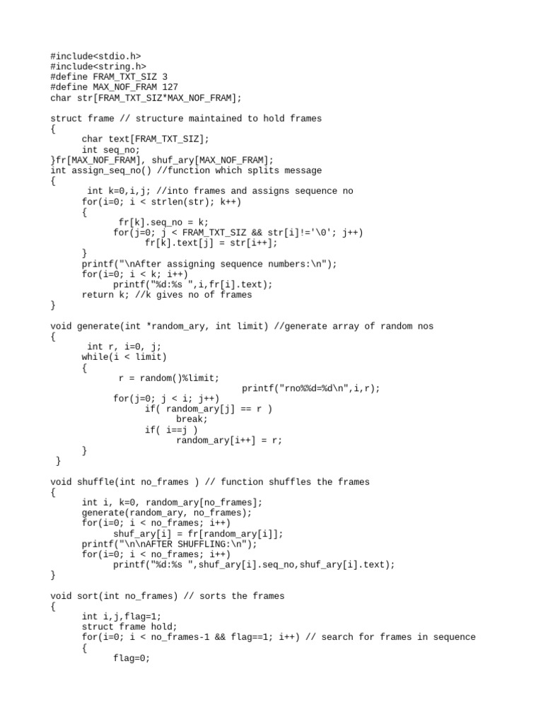Prog 9-Frame Sorting | PDF | Computers
