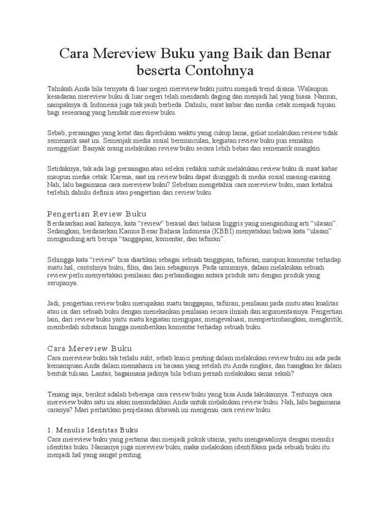 Cara Membuat Review Buku | PDF