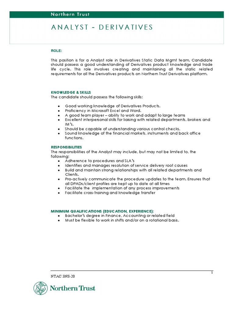 Analyst JD - Derivatives | PDF