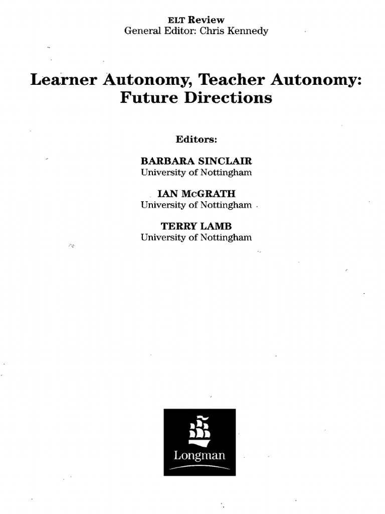 Learner Autonomy Teacher Autonomy Future Pdf