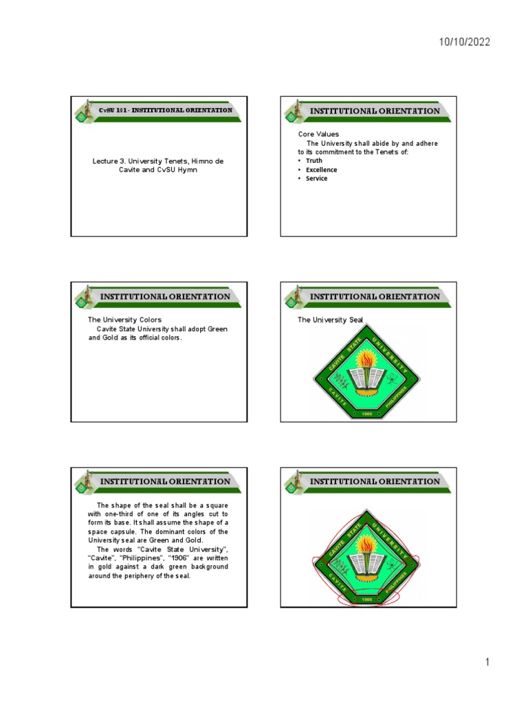 The Cavite State University Seal, Colors, and Hymns: Symbols of ...