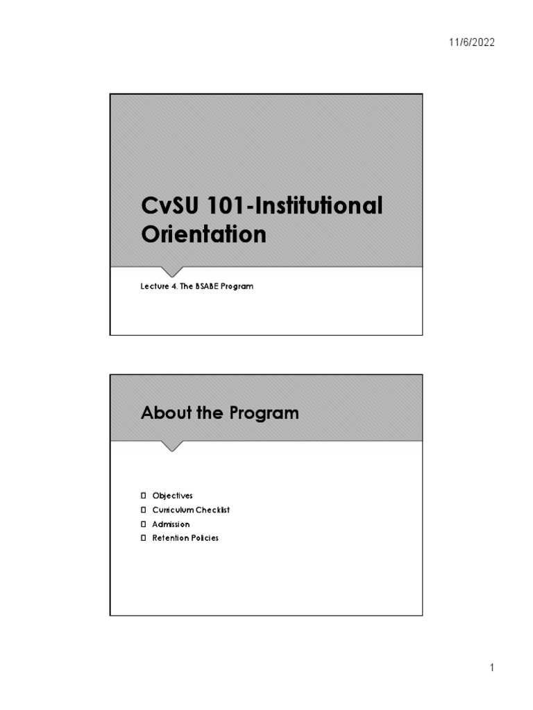 CvSU 101 - Lec4 | PDF | Engineering