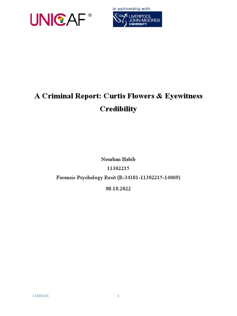 Nourhan Habib - Forensic Psychology - Curtis Flowers | PDF | Witness ...