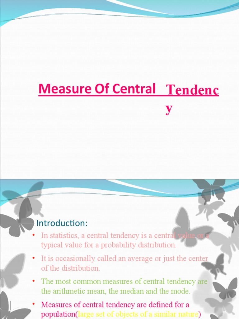 Central Tendency | PDF | Mean | Mode (Statistics)