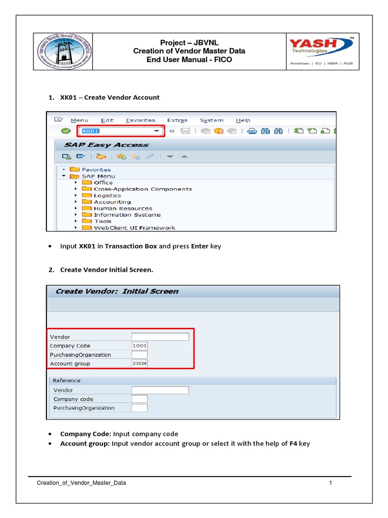 Vendor Creation | PDF | Computing | Business
