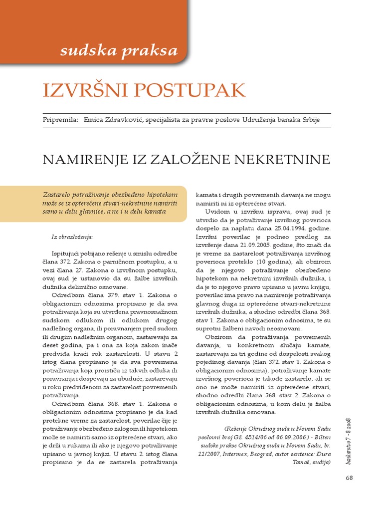 Zastarelost I Hipoteka | PDF