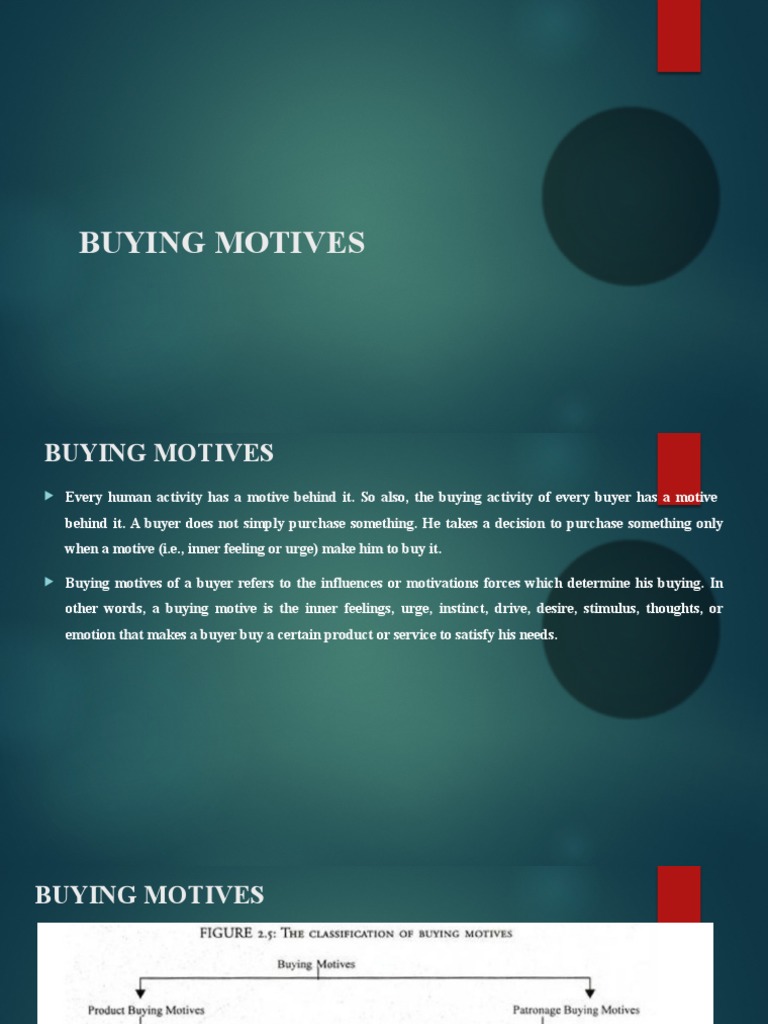 Unit 2 Buying Motives | PDF | Feeling | Psychology