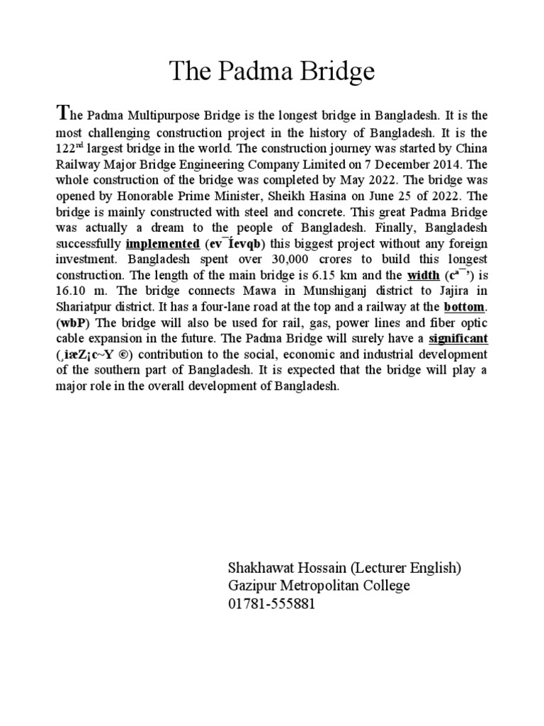 The Padma Bridge | PDF