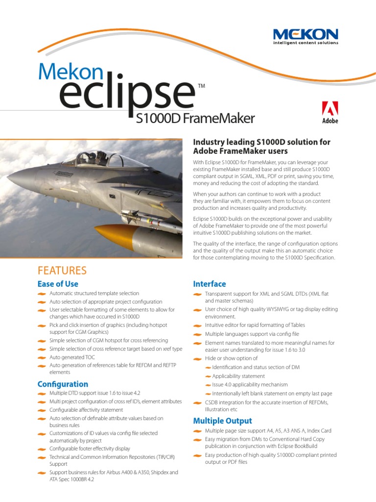 Mekon Eclipse S1000D Frame Datasheet v6 | PDF | Xml | Eclipse (Software)