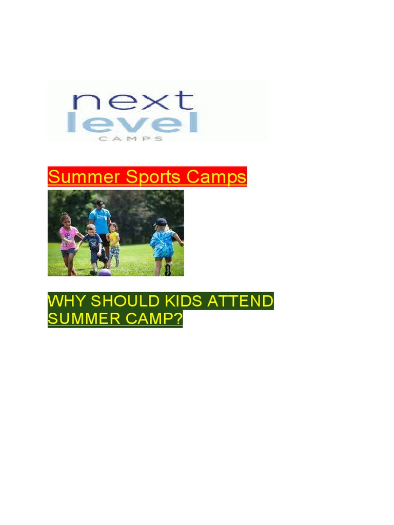 Summer Sports Camps | PDF | Wellness