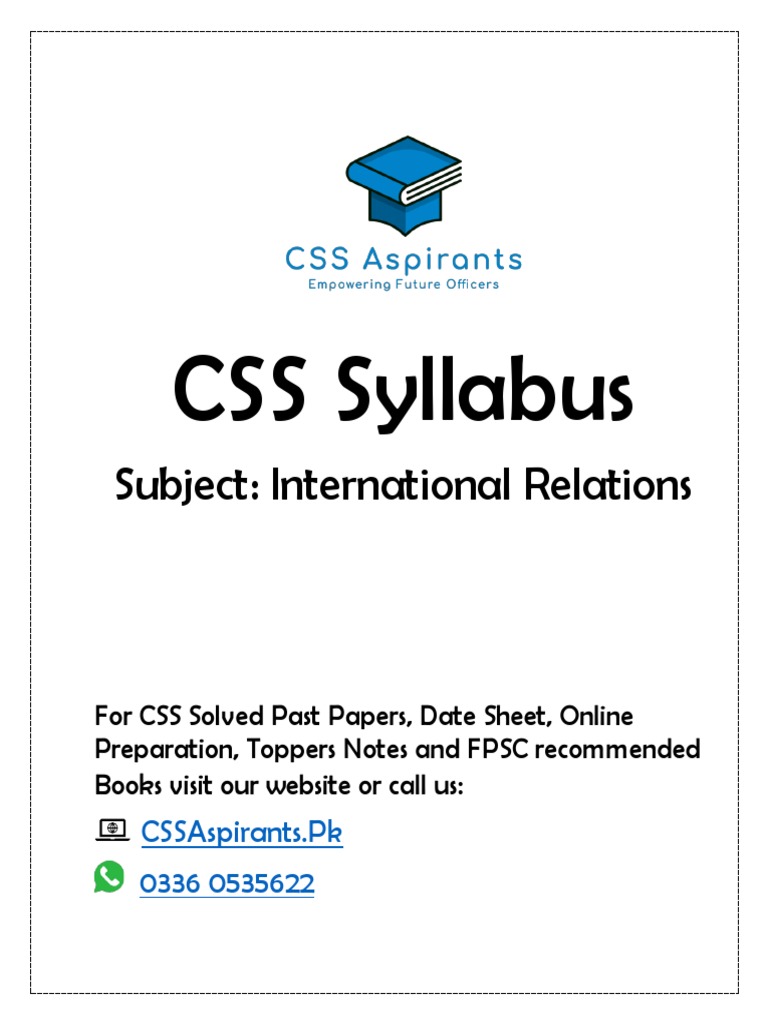 International-Relations-CSS-Syllabus | Download Free PDF ...