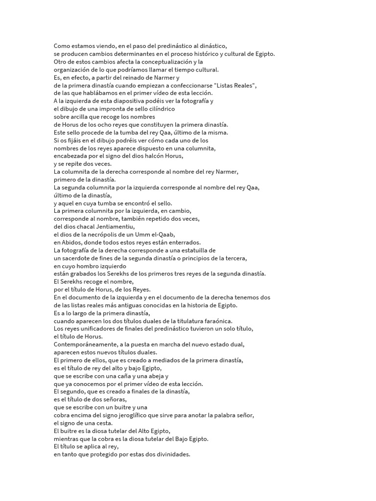 TEXTO Video2 Bloque4 | PDF | Antiguo Egipto | Egipto