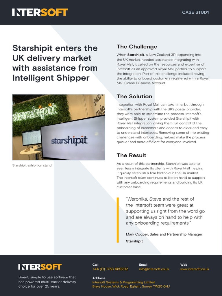 Intersoft Starshipit Case Study | PDF | Mail | Business