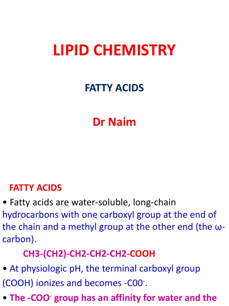 Chemistry of Fatty Acids. | PDF | Fatty Acid | Lipid