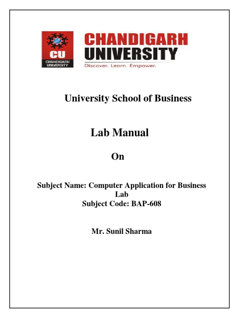 MBA Computer Applications Lab Guide | PDF | Computer Network ...