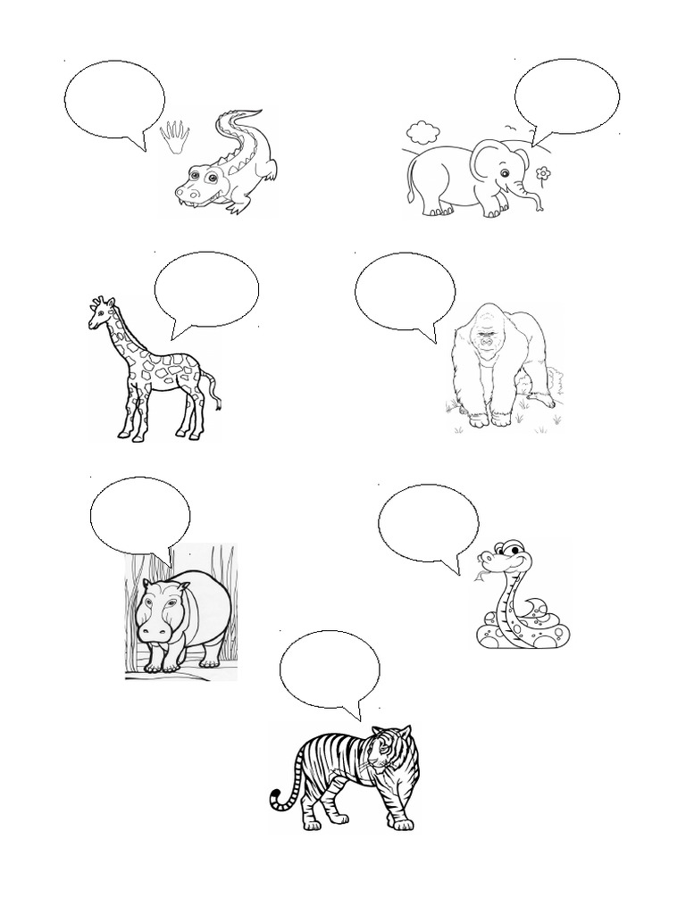 jungle animals worksheet 1 | PDF