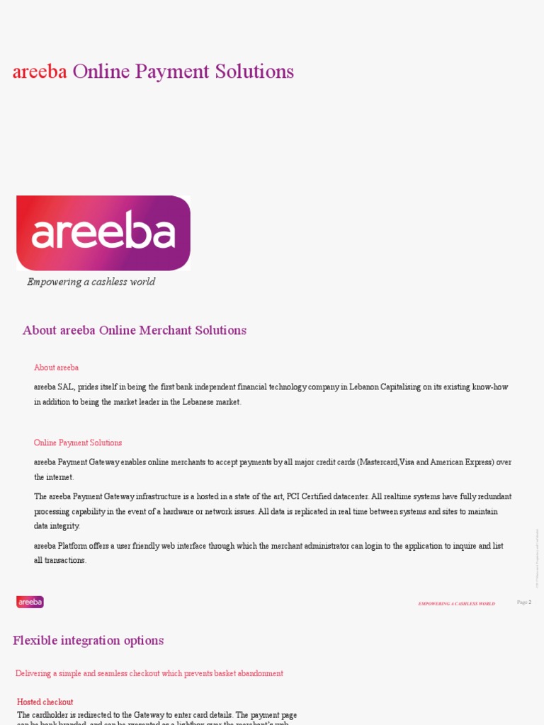 Areeba Online Payment Solutions | PDF | Payment Card Industry Data Security Standard | Computing