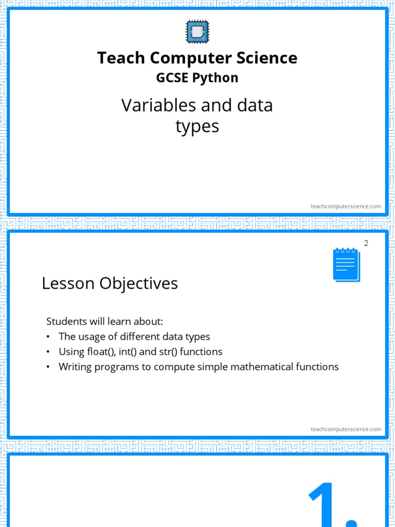 Lesson 1 - Variables and Data Types | PDF | Data Type | Variable ... Lesson 1 - Variables and Data Types | PDF | Data Type | Variable ...