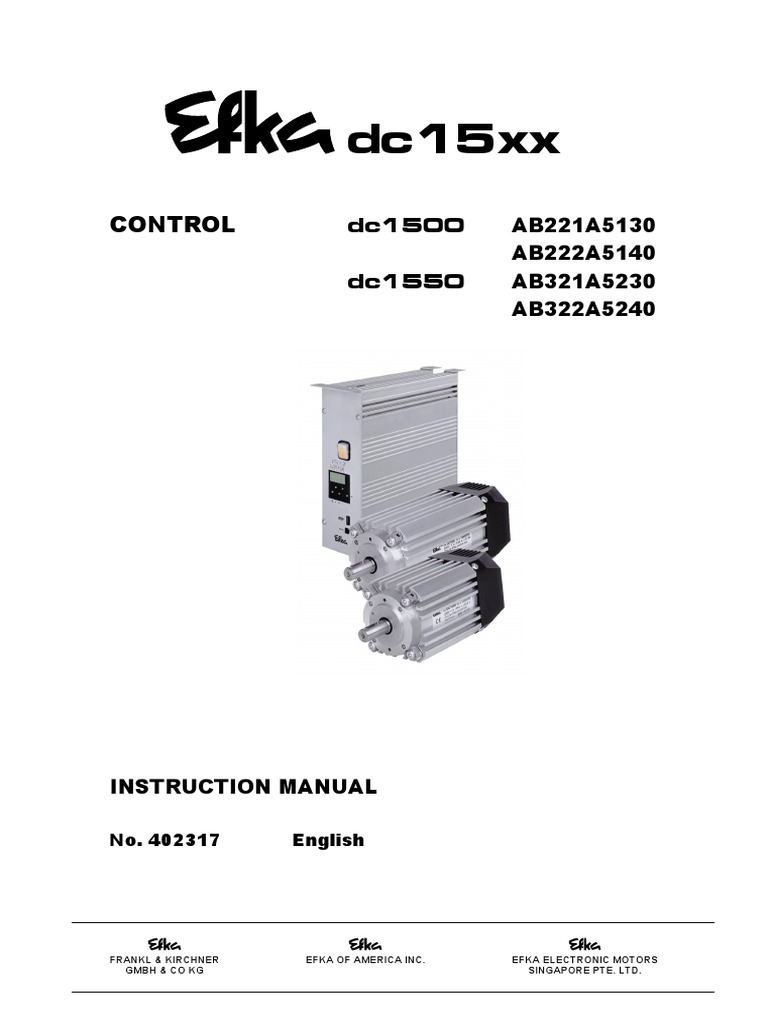 EFKA AB221A/AB321A Control Manual | PDF | Parameter (Computer Programming) | Electrical Connector