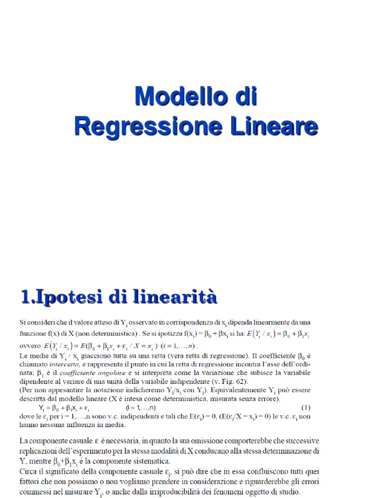 12 - Il Modello Di Regressione Lineare | PDF