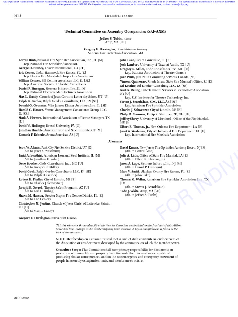 2018 NFPA 101 Pages 2 6,9 12 - 6 6 | Download Free PDF | Fires | Fire ...
