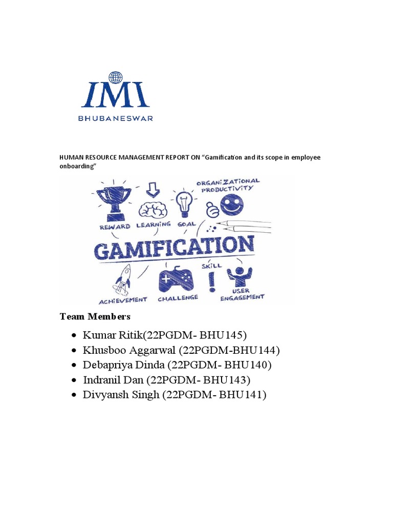 HUMAN RESOURCE MANAGEMENT REPORT ON Gamification | PDF | Employment | Business