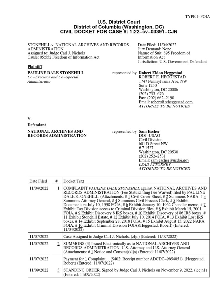 dc-12022cv03391-docket | PDF | Complaint | Justice