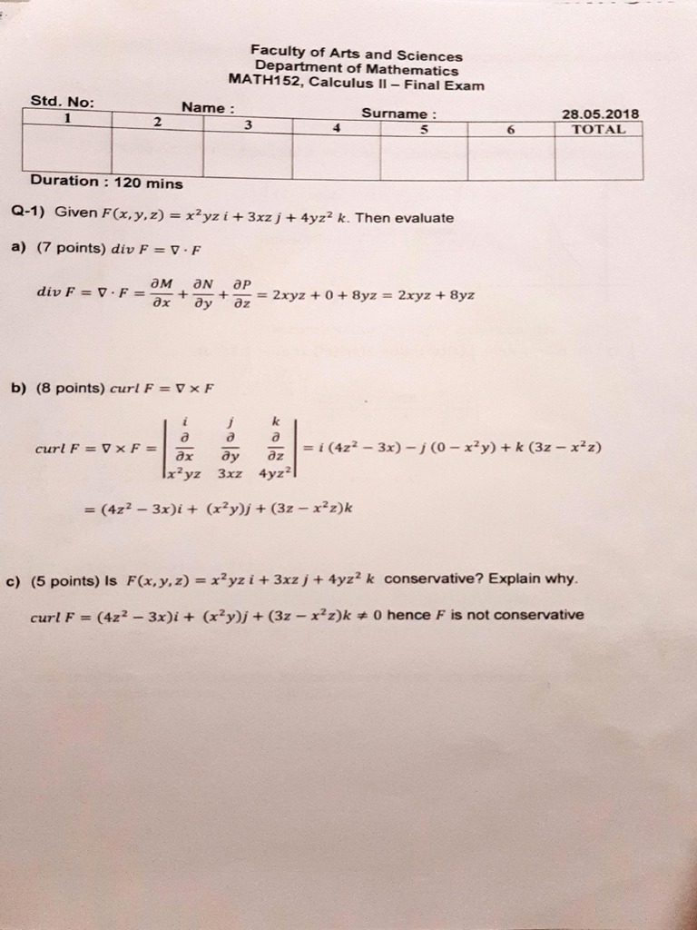 MATH152 Calculus II Final Exam Guide | PDF | Geometry | Algebra