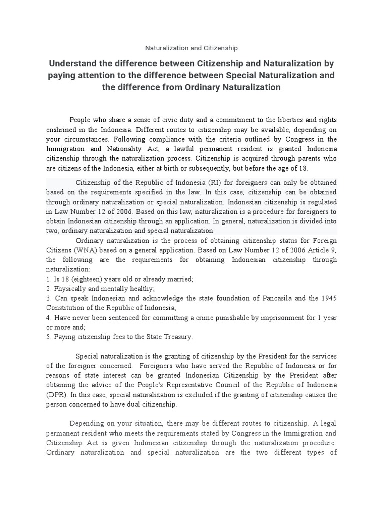 Naturalization and Citizenship | PDF | Naturalization | Citizenship Naturalization and Citizenship | PDF | Naturalization | Citizenship