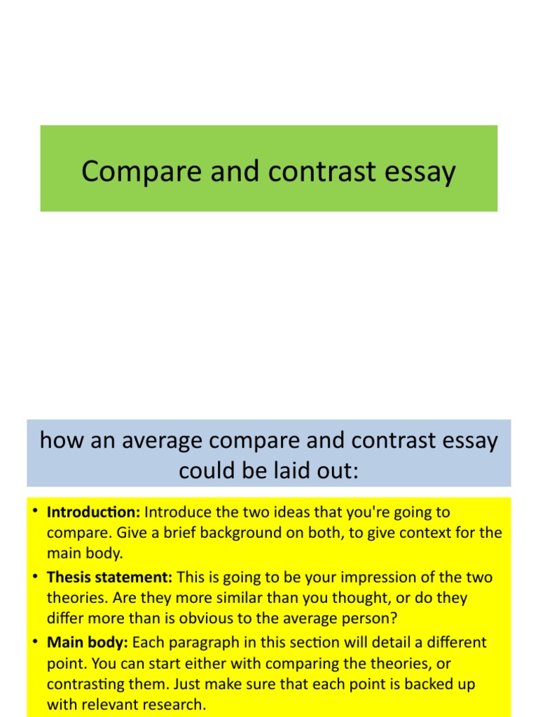 Compare & Contrast Essay Guide | PDF | Science & Mathematics