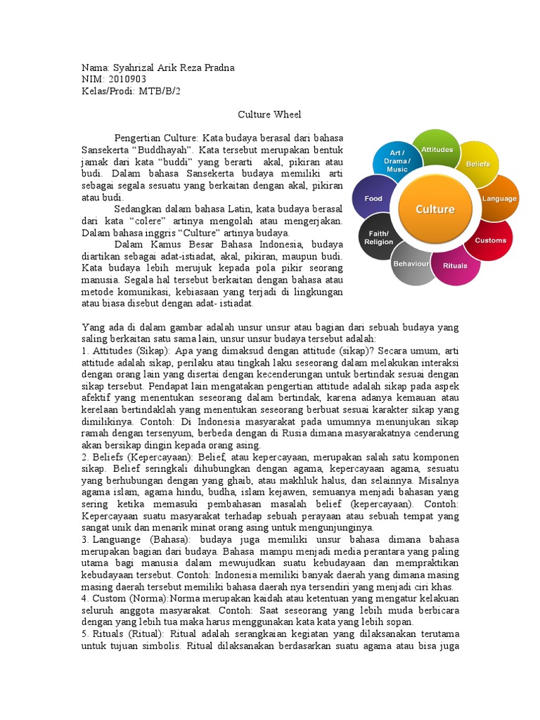 Culture Wheel - 20109063 - Syahrizal Arik Reza Pradana - MTBB2 | PDF