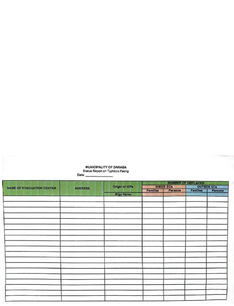 Evacuee Form | PDF
