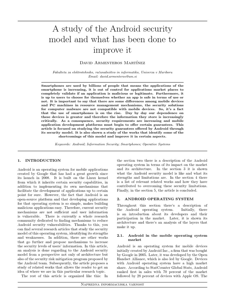 Armenteros Martinez David AndroidSecurity | PDF | Android (Operating ...