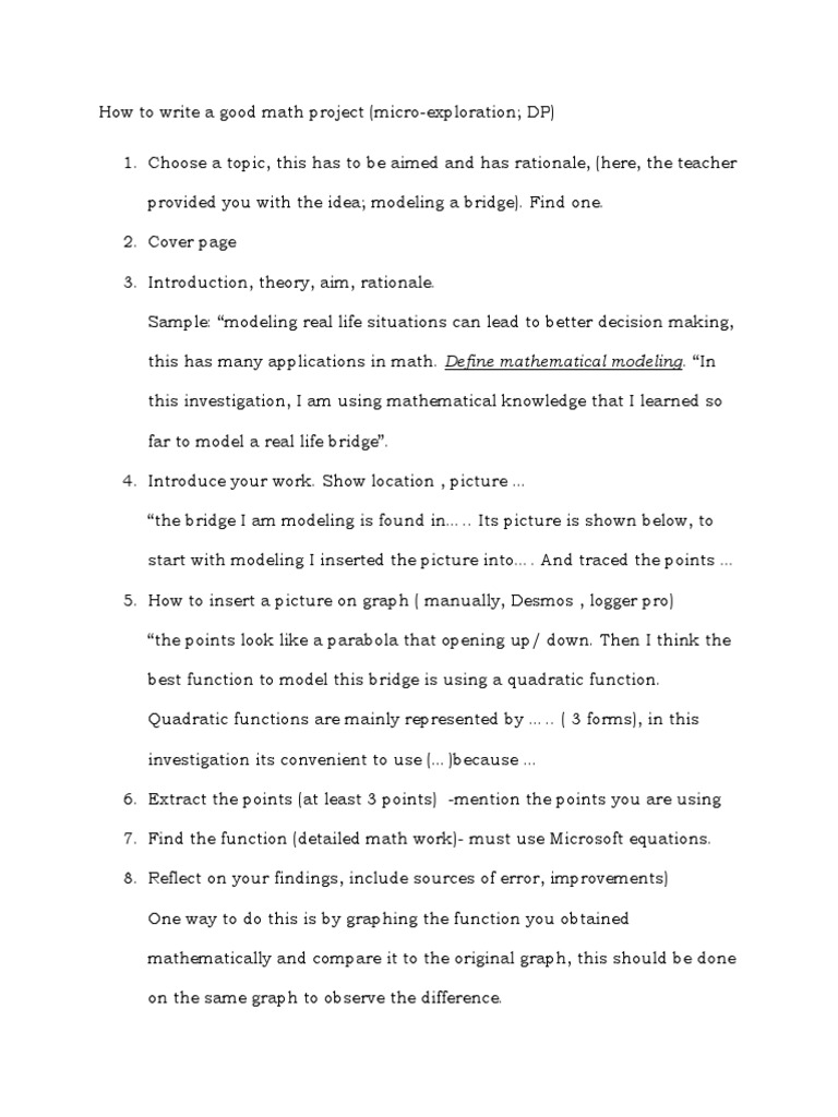 How To Write A Good Math Project | PDF