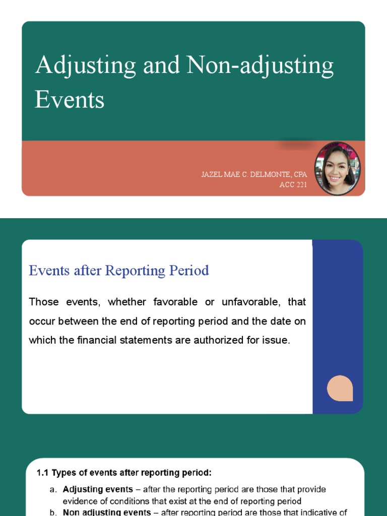 Adjusting and Non Adjusting Events | PDF | Finance & Money Management