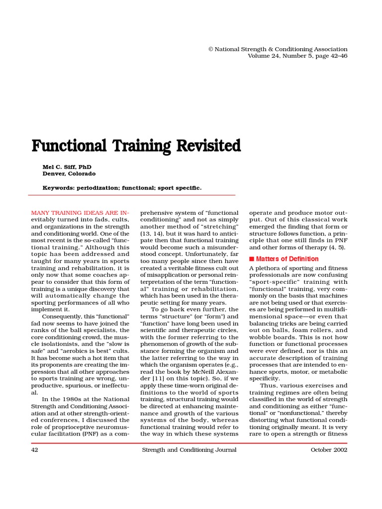 Functional Training Revisited | PDF | Strength Training | Anatomical ...