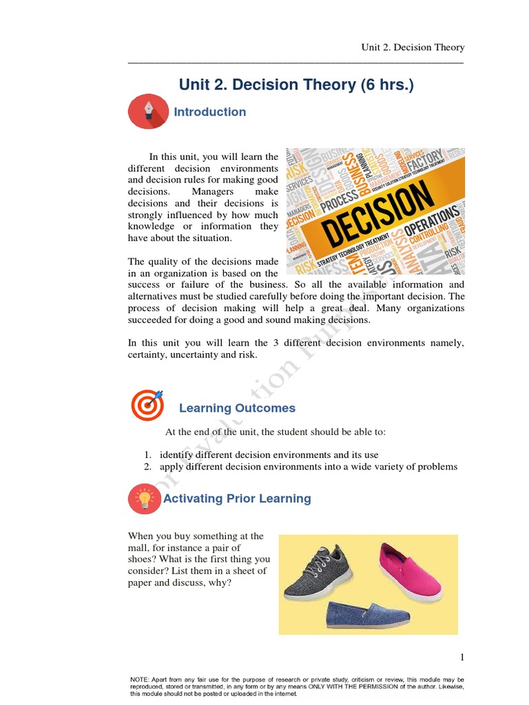 Unit 2 Decision Methods | Download Free PDF | Decision Making | Cognition