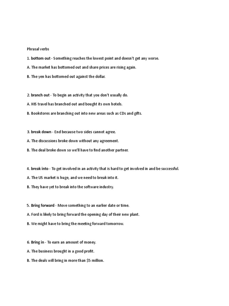 Phrasal Verbs 1 | PDF