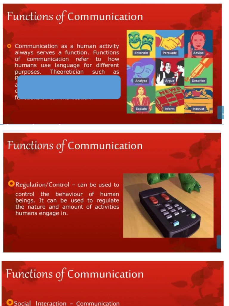 Functions of Communication | PDF | Communication | Nonverbal Communication Functions of Communication | PDF | Communication | Nonverbal Communication