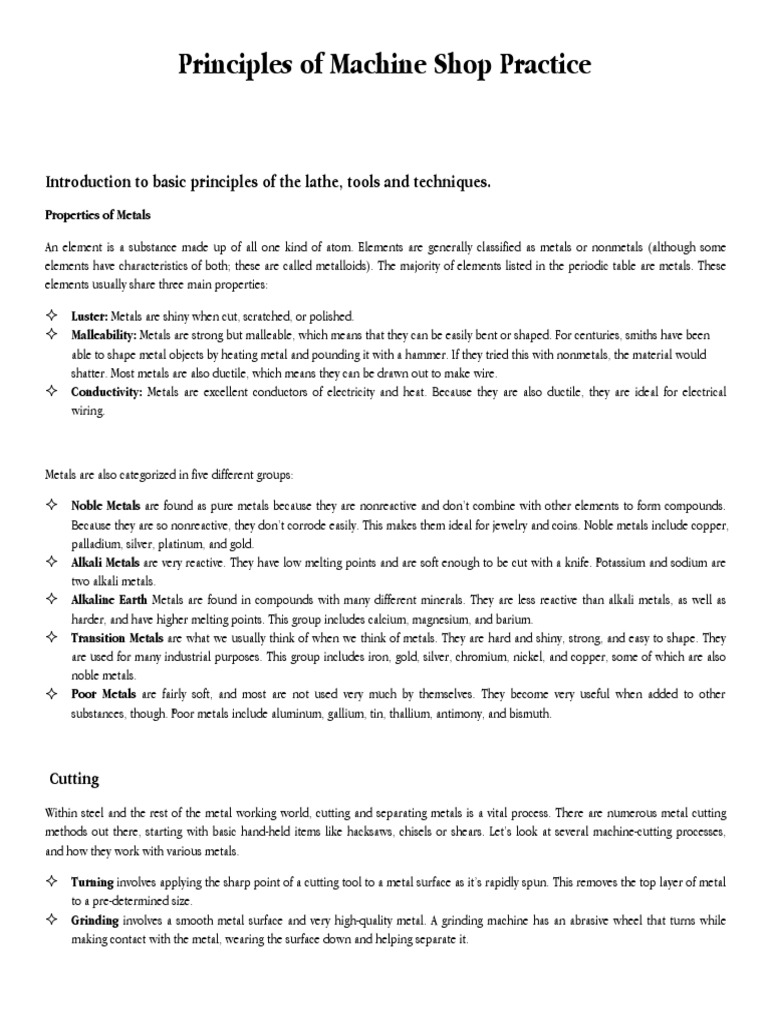 Principles of Machine Shop Practice RST1 | PDF