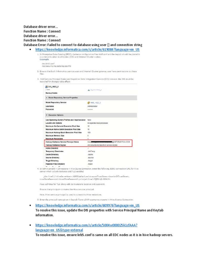 Database Connection Troubleshooting | PDF | Databases | Apache Hadoop