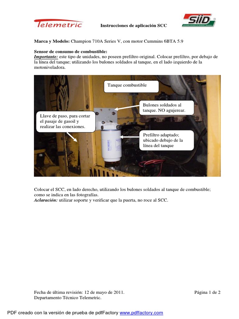 Instrucciones SCC para Champion 710A | PDF | Transporte | Vehículos