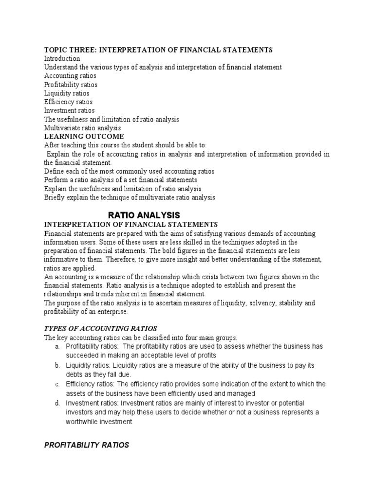 Financial Statement Ratio Analysis Guide | PDF | Dividend | Revenue