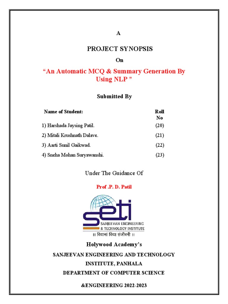 Sysnopsis Data (2) - Merged | PDF | Integrated Development Environment | Multiple Choice