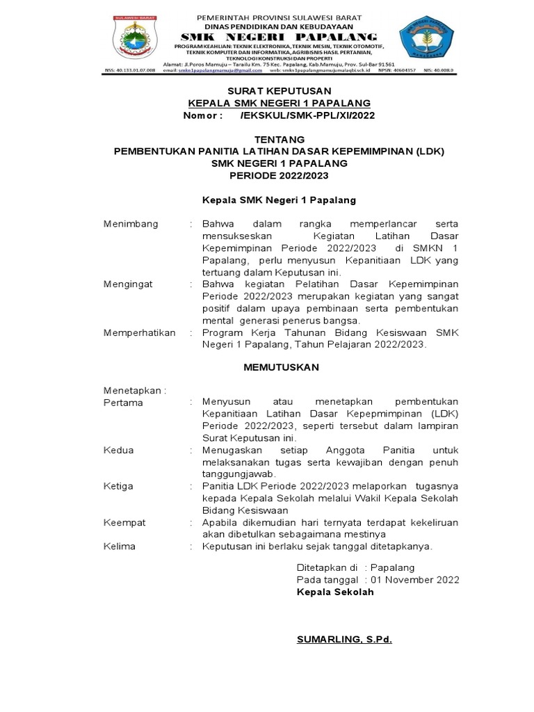 SK Kepanitiaan LDK | PDF