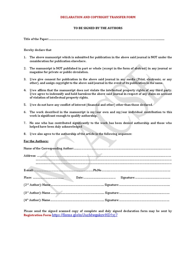 Copyright Form | PDF